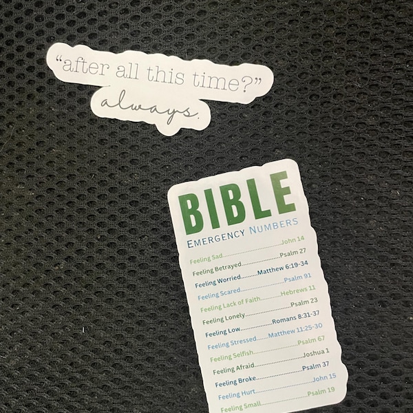 Bible Emergency Numbers Sticker L Christian Sticker L Bible Sticker L ...