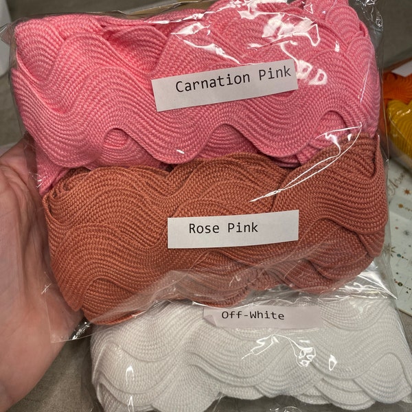5 Yards Pink Jumbo Rick Rack Trim, Pink Rick Rack, Jumbo Ric Rac, Rick ...