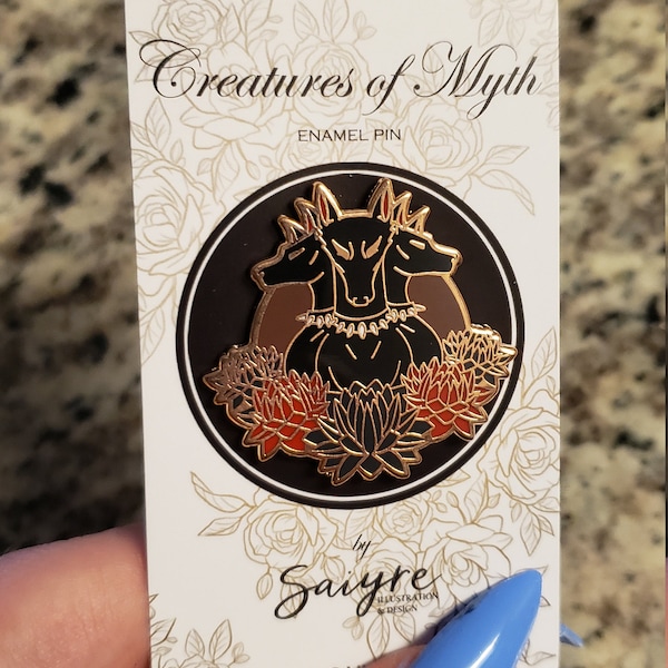 Cerberus Hard Enamel Pin | Greek Collection | Three Headed Dog ...