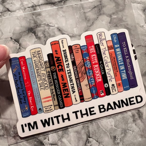 I'm With the Banned Sticker Banned Books Sticker Reading Librarian ...