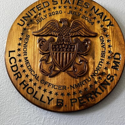 USMC Staff NCO Series Carved Wood Plaque Sergeant Major Retirement ...