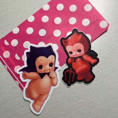 Kewpie Devil Baby Sticker Creepy Cute Goth Kewpie Art on Waterproof ...