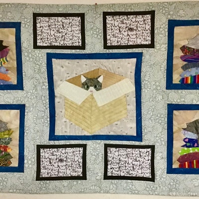 Cute Cat Quilt Block Pattern Kitty Quilt Block Animal Quilt Block ...
