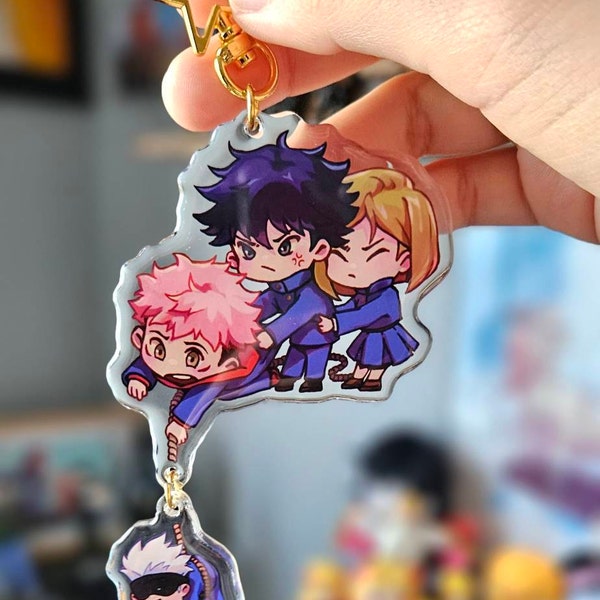 JJK] Sorcerer Trio + Gojo | Keychain Double-sided Dangling Charm - Etsy