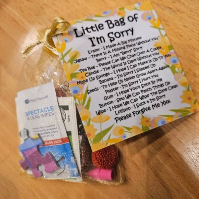 Little Bag of Im Sorry A Unique Way to Apologise Sorry Gift Sorry Cards ...