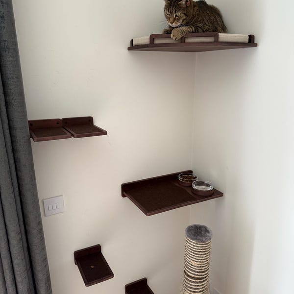 Corner Cat Shelf With Pillow, Cat Corner Wall Bed, Corne Cat Shelf for ...
