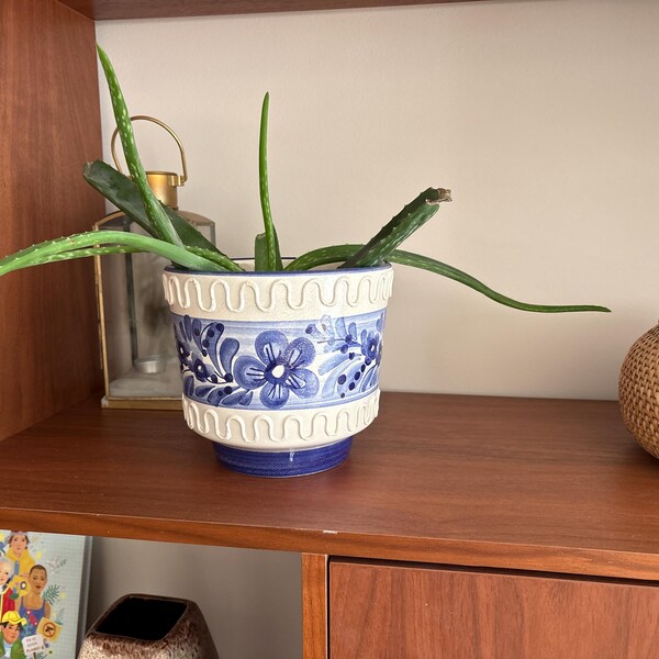 Eighties Square Plant Pot Cover Red Indoors Planter West German Pottery ...