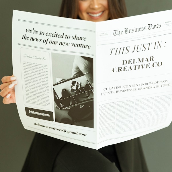 Canva Business Newspaper Template, Editable Large Newspaper ...