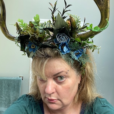 Rustic Woodland Headpiece Deer Antler Headdress Forest Earth Pagan ...