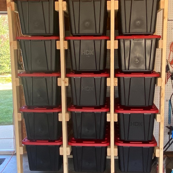 27 Gallon Tote Rack Plans, Custom Rack Configurator, Tote Garage ...
