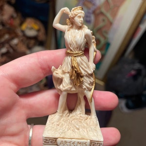 Vintage Artemis Mini Statue Small Hand-painted Ancient Greek | Etsy