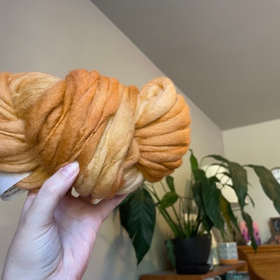 Hand Spun Merino Thick and Thin Yarn Bulky Wool Slub Hand Dyed - Etsy