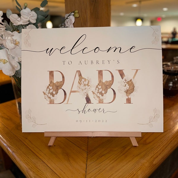 Boho Baby Shower Sign Baby Shower Welcome Sign Baby Shower Banner ...