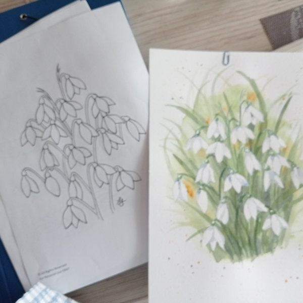 Autumn Tree Landscape Printable Outline Traceable Template for Drawing ...