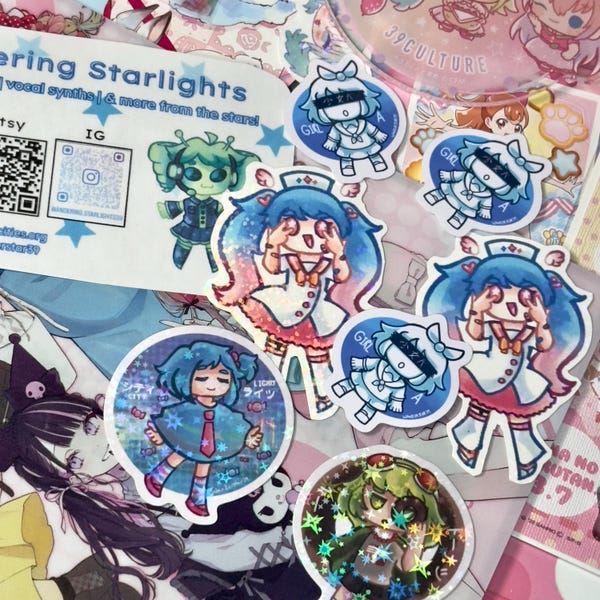 Silly Teto Holographic Stickers | Synthv/utau (2 In.) - Etsy