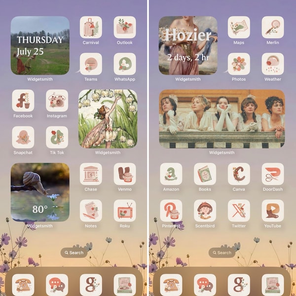 Aesthetic Cottagecore Ios App Icons iPhone Theme Wallpapers and Widgets ...