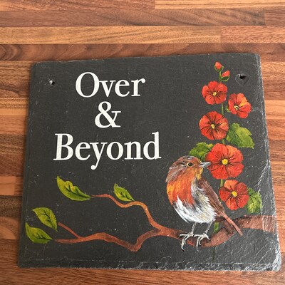 Rustic Door Number Sign, Robin Slate Door Sign, Door Number Plaque ...