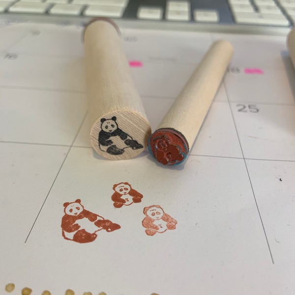 Pandas Rubber Stamp Set - Etsy