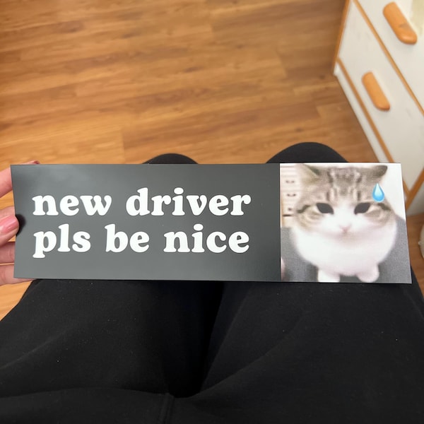 Screaming Cat Meme Car Warning Sticker | Cute Kitty Caution Airbag ...