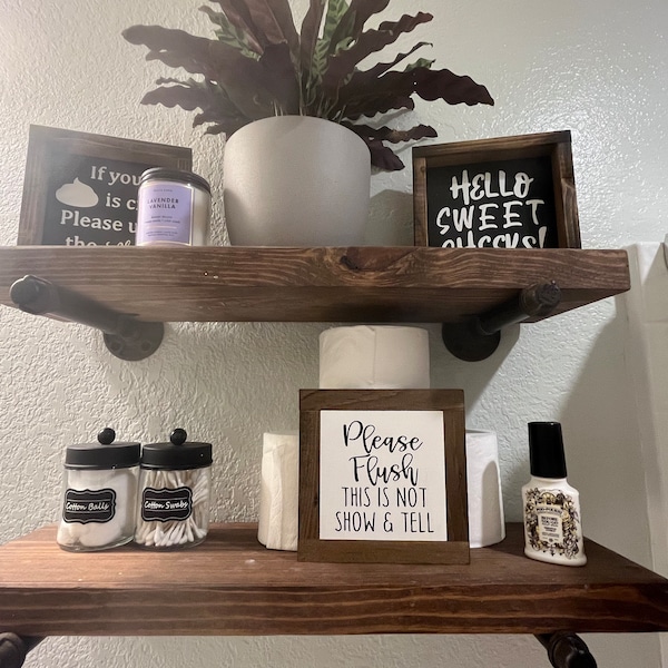 Please Flush Sign, Funny Restroom Decor, Housewarming Gift, Bathroom ...