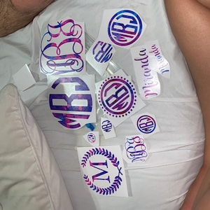 Custom Monogram Decal Sticker Pack Full Sheet Monogram Bundle 14 ...