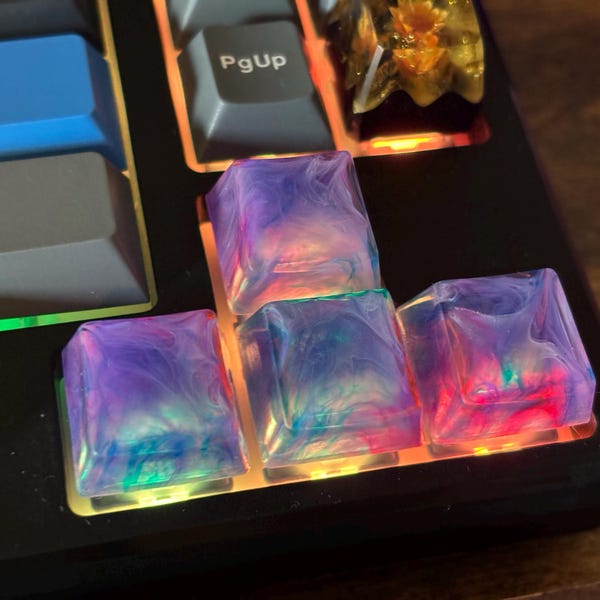 Light Marble Keycap - Custom Resin Artisan (white & Black Swirl) | OEM ...