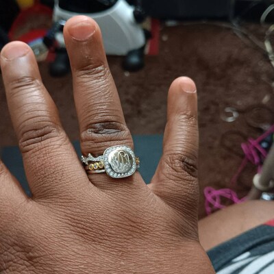 Sterling Silver Monogram Stackable Ring, Sterling Silver Stackable ...