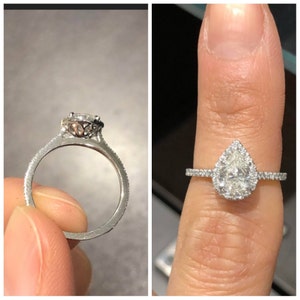 Sapphire Diamond Engagement Ring Setting Round Vintage Style | Etsy