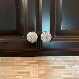 Grey and White Ceramic Knobs Ceramic Door Knobs Kitchen - Etsy