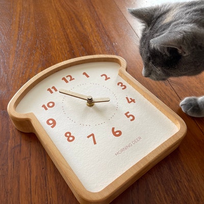 Handmade Lion Desk Clock, Wooden Animal Desk Clock, Cute Nursery ...