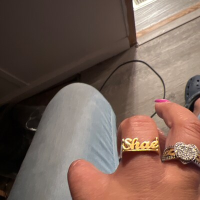 Personalized Name Ring Cursive Font Name Ring Custom Name - Etsy