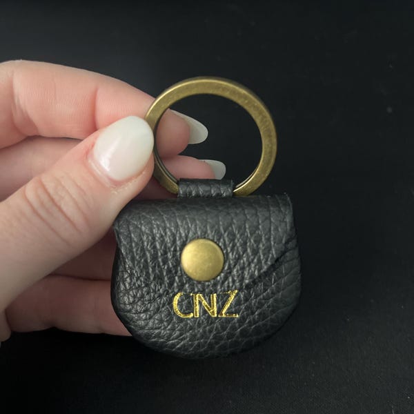 Small Leather Ring Purse With Key Chain Holder| Ring Purse| Leather ...