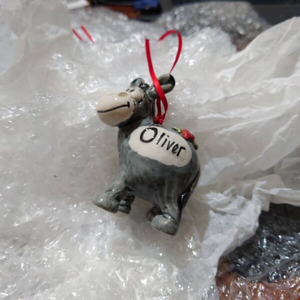 Name a Donkey Christmas Tree Bauble. Handmade Christmas Tree Decoration ...