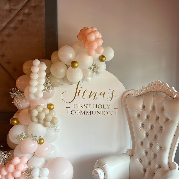First Holy Communion Wall Decal for Balloon Arch | Personalized First ...