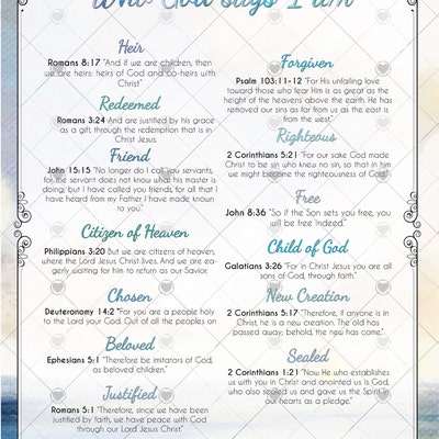 Who God Says I Am, Who I Am in Christ, Faith Scripture, Christian ...