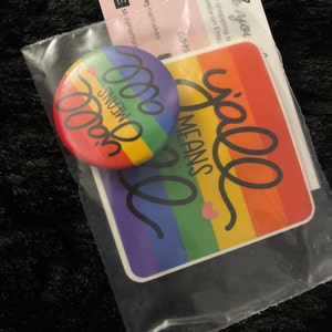 Y'all Means All Pride Gay Pride Flag Rainbow Button Pin - Etsy