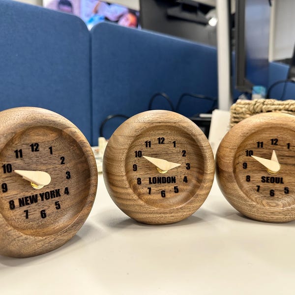 Handcrafted Wooden Analog Desktop Clock for Elegant Home Decor - Etsy