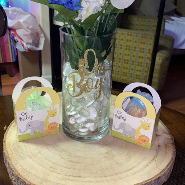 Oh Boy Baby Shower Decorations, Oh Boy Glitter Decor, Baby Shower Tags ...