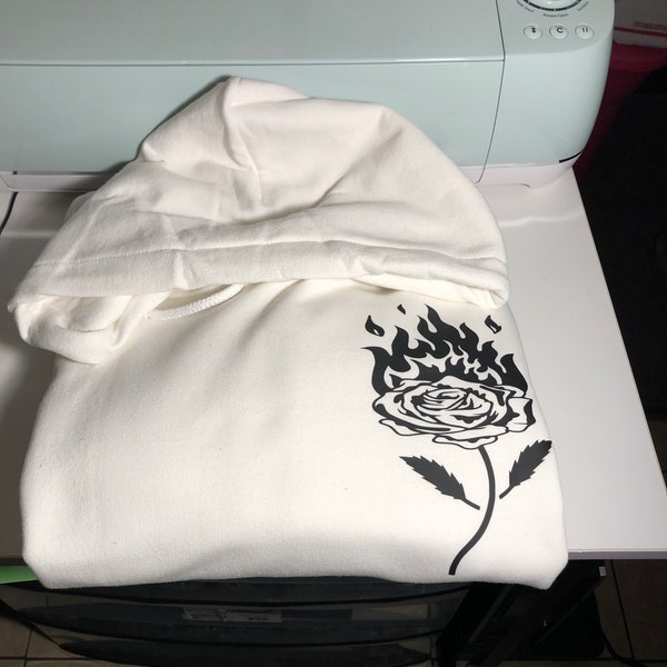 Flaming Rose SVG | Cute Flower Traditional Tattoo Decals T-shirt ...