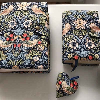 Blue Strawberry Thief Book Sleeve With Closure and Front - Etsy