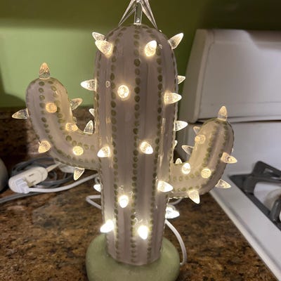 Cactus Tree With Lights, Vintage Style Light-up Cactus, Boho Christmas ...