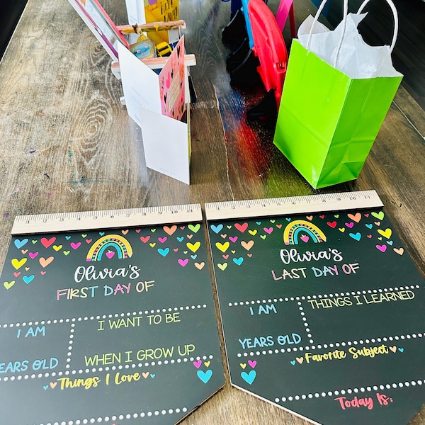 First Day of School Sign, Back to School Chalkboard, Reusable 1st Day ...