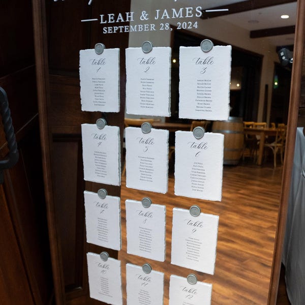 Wedding Seating Chart-deckled Paper Seating List (printed) - Etsy