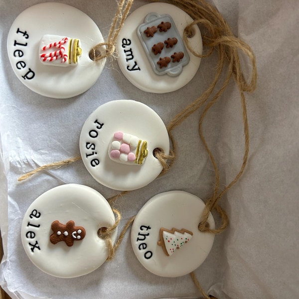 Personalised Christmas Clay Name Tag Decoration. Personalised Christmas ...