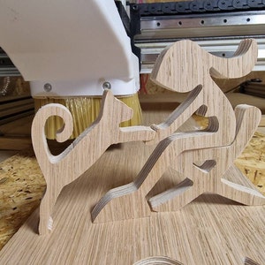 Girl and Dog, Dog Lover, Girl With Dog, Pet, Wooden Figurine, Laser Cut ...