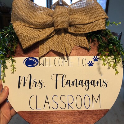 Teacher Classroom Door Sign Teacher Gift Teacher Welcome Sign Classroom ...