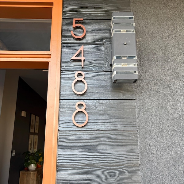 Floating House Numbers 4 Inch White Metal Address Numbers - Etsy
