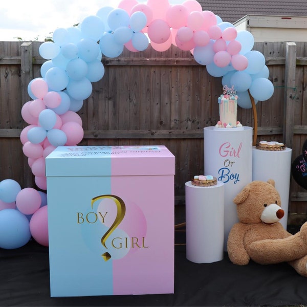 Giant Gender Reveal Balloon Box, Customisable Gender Reveal Balloon Box ...