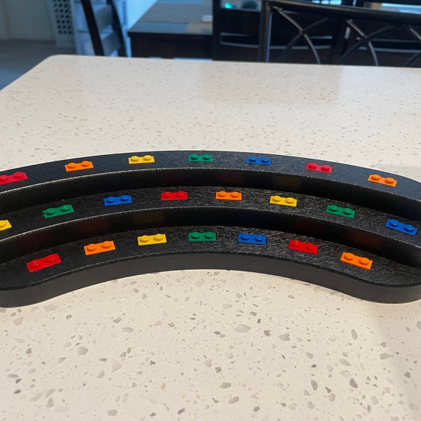 Large Crescent Shaped Minifigure Display Stand, Black Poly Lumber ...