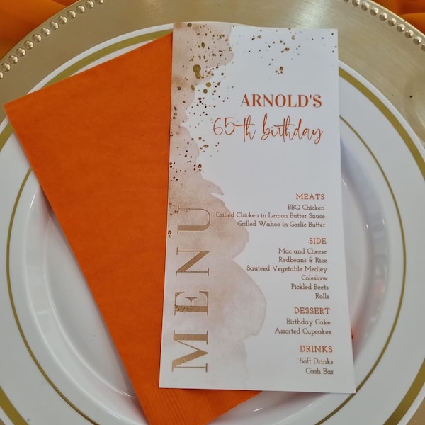 All White Gold Birthday Menu Cards Ladies Night Party Table Menus ...